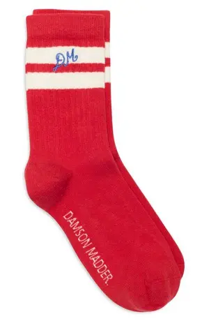 DAMSON MADDER Sporty Stripe Crew Socks