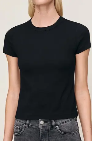 DL1961 Fitted Cotton T-shirt - Black