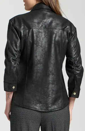 APNY Faux Suede Shirt Jacket - Black