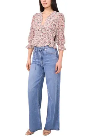 1.State High-waist Wide-leg Jeans With Drawstring
