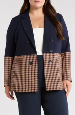 TAHARI ASL Color Block Blazer - New Navy Ginger