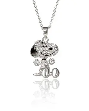 PEANUTS Snoopy 3d Pave Pendant - Silver