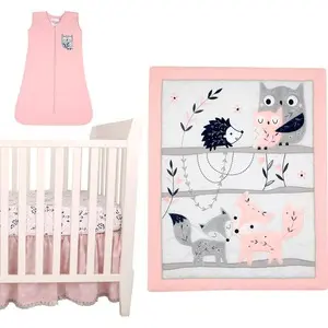 LAMBS & IVY Woodland 4-piece Nursery Crib Bedding Set - Pink