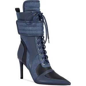 AZALEA WANG Amada Patchwork Bootie Denim