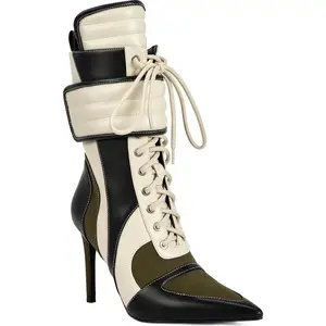 AZALEA WANG Amada Patchwork Bootie - Olive