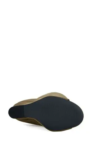 AZALEA WANG Vincent Knee High Open Toe Boots - Olive