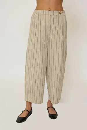 Central Park West Pleated Straight Leg Pants