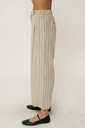 Central Park West Pleated Straight Leg Pants