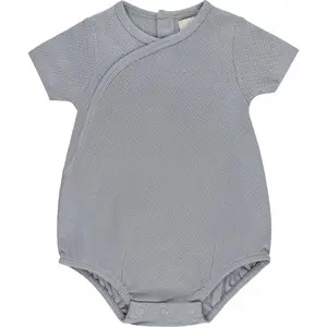 ELY'S & CO. Organic Cotton Amore Pointelle Romper - Blue/silver