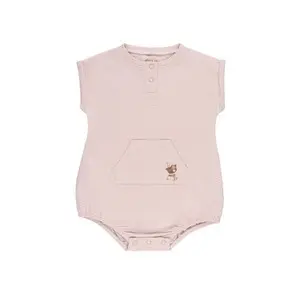 ELY'S & CO. Organic French Terry Romper - Pink Stripe