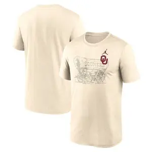 JORDAN BRAND Oklahoma Sooners Campus Shadow Legend Performance T-shirt - Natural