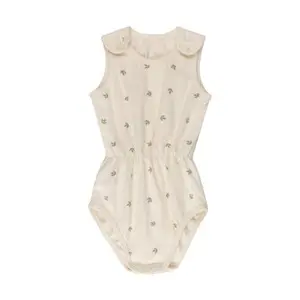 ELY'S & CO. Jersey Cotton Romper - Cream Leaf
