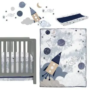 LAMBS & IVY Sky Rocket 5-piece Crib Bedding Set - Blue