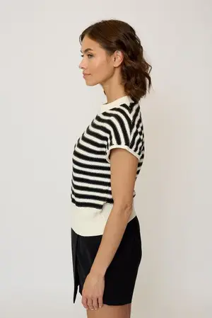 Central Park West Striped Stitch Dolman Top