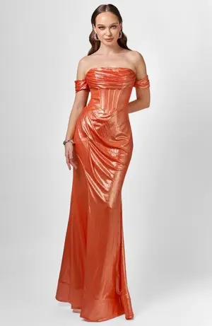 BARIANO Bridie Corset Draped Gown
