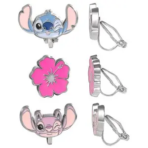 Disney Stitch And Angel Clip-on Earring Set