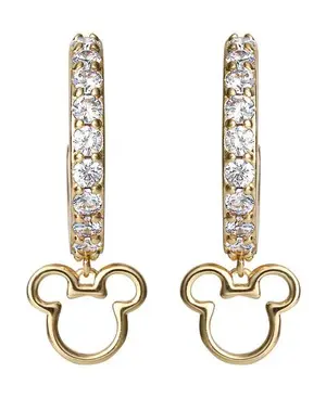 Disney Mickey Mouse Cubic Zirconia Hoop Earrings