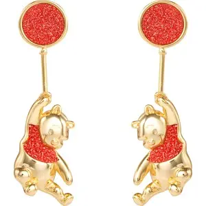 Disney Winnie The Pooh Balloon Dangle Earrings - Gold, Red