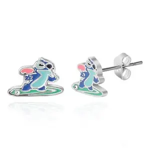 Disney Lilo And Stitch Silver Plated Stud Earrings