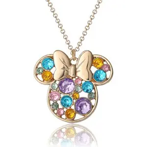 Disney Minnie Mouse Multi-color Stone Necklace - Multicolor