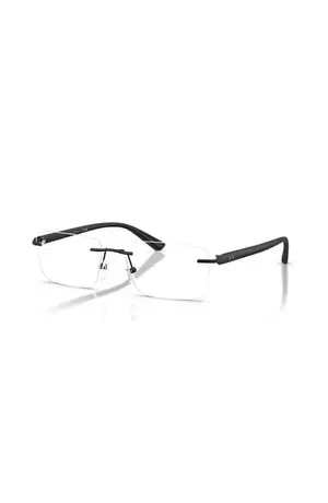Armani Exchange 56mm Rectangle Eyeglasses - Black