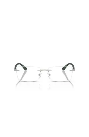 Armani Exchange 56mm Rectangle Eyeglasses - Silver