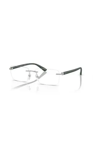 Armani Exchange 56mm Rectangle Eyeglasses - Silver