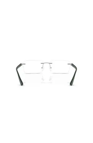Armani Exchange Rectangle Rimless Eyeglasses - Silver