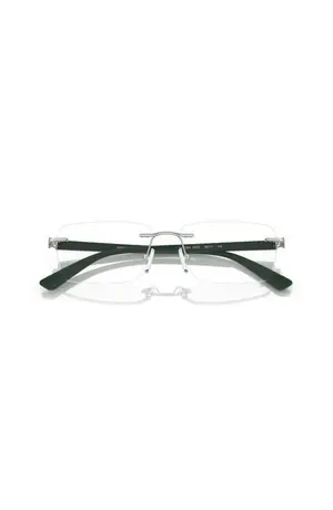 Armani Exchange Rectangle Rimless Eyeglasses - Silver