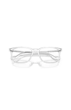 Ray-ban 53mm Rectangle Full Rim Eyeglasses - Transparent