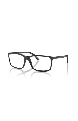 Polo Ralph Lauren 55mm Full Rim Rectangle Eyeglasses - Black