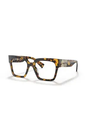 Miu Miu 52mm Square Optical Glasses - Tortoise