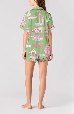 KATIE KIME Printed Shorts Set - Green