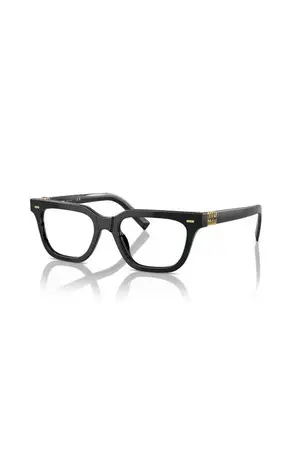 Miu Miu 53mm Rectangle Optical Glasses - Black