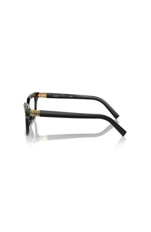 Miu Miu 53mm Rectangle Optical Glasses - Black