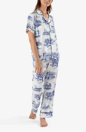KATIE KIME New Orleans Toile Pants Set - Navy