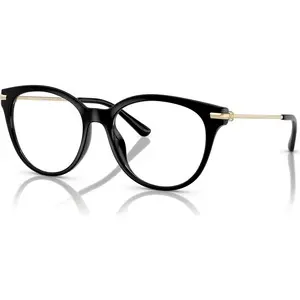Michael Kors 54mm Round Full Rim Eyeglasses - Black