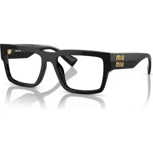 Miu Miu Rectangle Full Rim Optical Glasses - Black