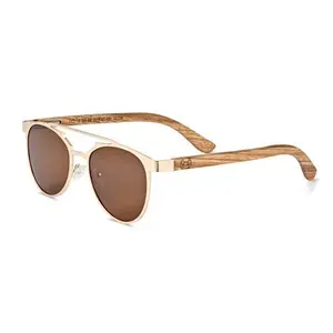 EARTH WOOD Kotor Polarized Sunglasses - Zebra/brown