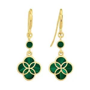 JAN LESLIE Petal Gemstone Drop Earrings - Green