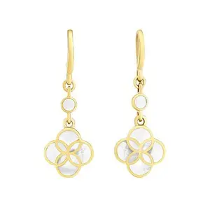 JAN LESLIE Petal Gemstone Drop Earrings - White