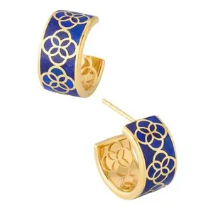 JAN LESLIE Petal Gemstone Huggie Earrings - Blue