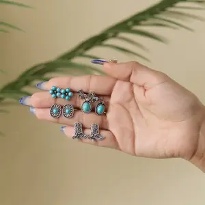 Jessica Simpson Western Turquoise Earring Set