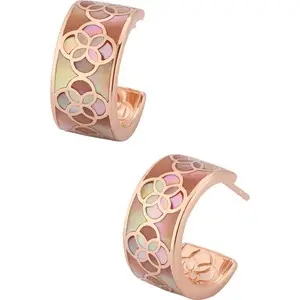 JAN LESLIE Petal Gemstone Huggie Earrings - Rose