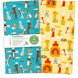 PUPPINGTON Dog Kitchen Towelspasta Pups & Pizza Pawty - Pasta Pups And Pizza Pawty