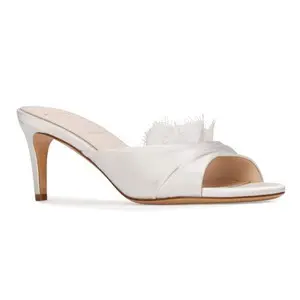 BLACK SUEDE STUDIO Lacey65 Sandal - White Satin