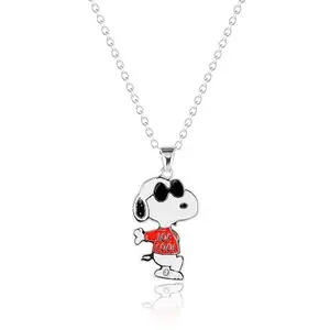 PEANUTS Snoopy Joe Cool Pendant Necklace - Silver, White