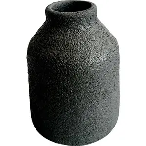 GINA DESANTIS CERAMICS Small Bottle Crater Vase - Black