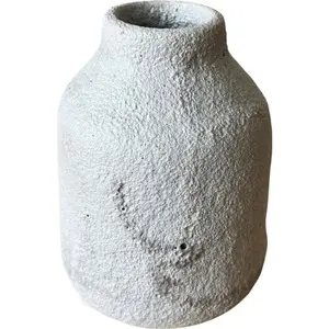 GINA DESANTIS CERAMICS Small Bottle Crater Vase - Grey