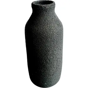 GINA DESANTIS CERAMICS Tall Bottle Crater Vase - Black
